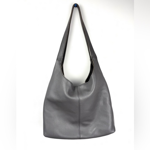 The Sak | Bags | The Sak Huntley Leather Hobo Bag Gray Slouchy Double ...